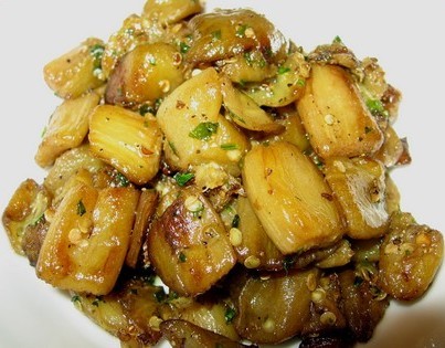 Eggplant Cubes, Al Funghetto – Pomodori e Vino